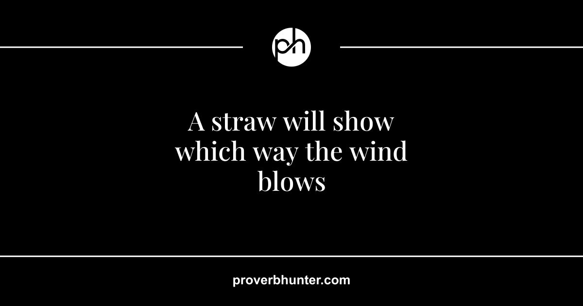 A straw will show which way the wind blows · meaning · Proverb Hunter