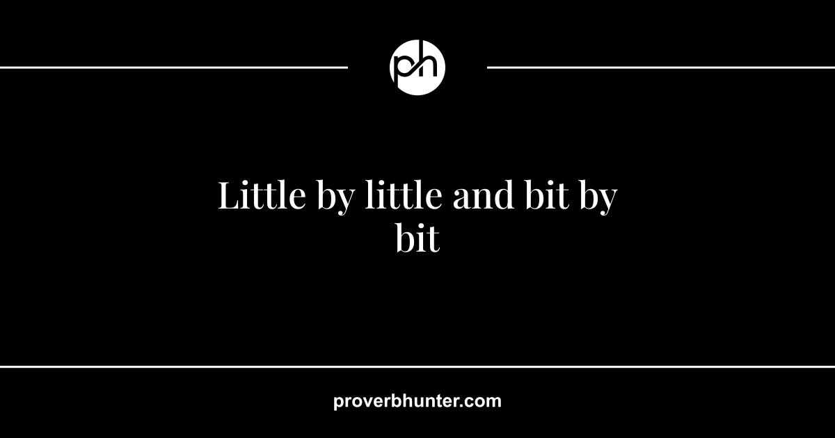 Little by little and bit by bit · meaning · Proverb Hunter